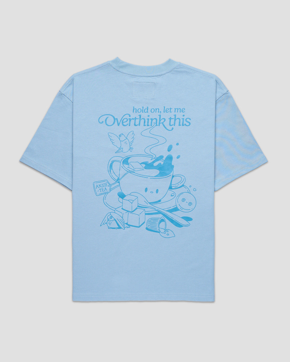 Brewing Anxie-Tea Oversized Tee - Puddle Blue – Talking Toes SG